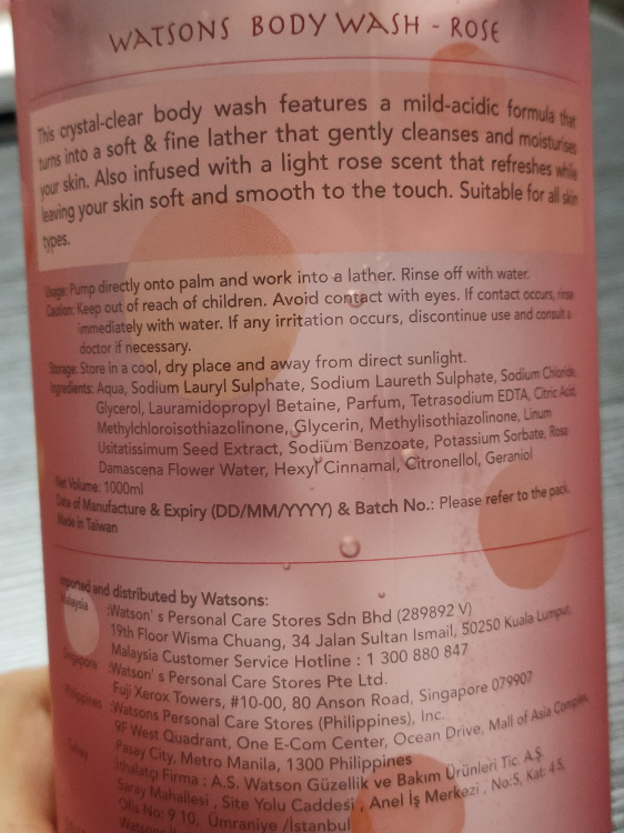 Watsons Love My Skin Rose Body Wash Nourish Botanical - 1Source