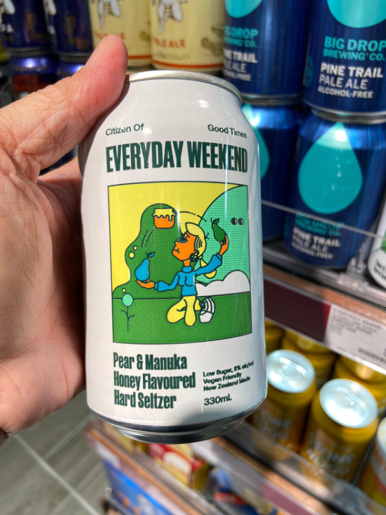 Everday Weekend Pear & Manuka Honey Flavoured Hard Seltzer Alcohol 5% ...