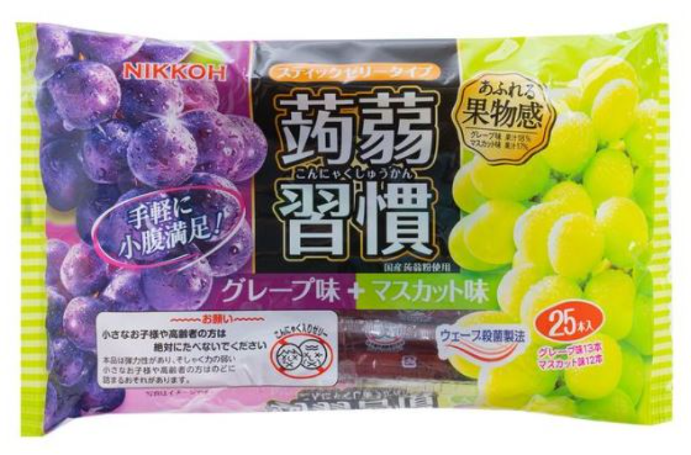 Nikkoh Konjac Stick Jelly Grape & Muscat Flavours 日幸 蒟蒻習慣啫喱 提子味 青提味 ...