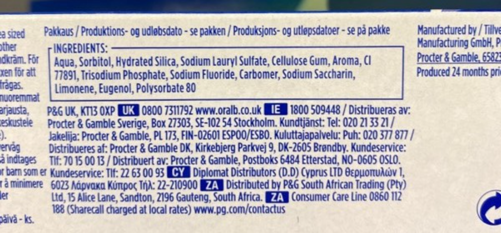 Oral-B Cavity Protection Toothpaste With Sugar Acid Shield For Strong ...