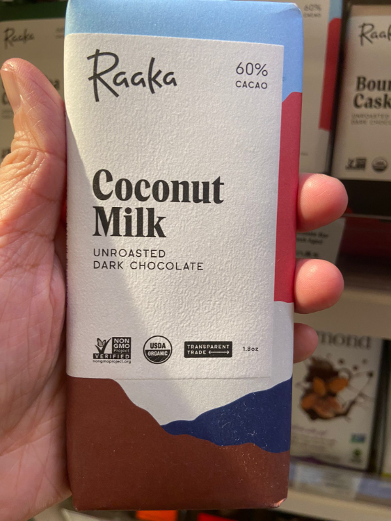 Raaka Coconut Milk Unroasted Dark Chocolate 60% Cacao - 1Source