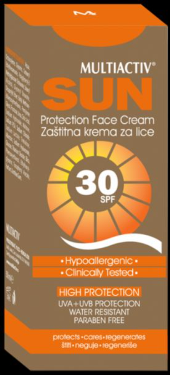 Multiactiv Sun Protection Face Cream Spf 30 High Protection Uva Uvb ...