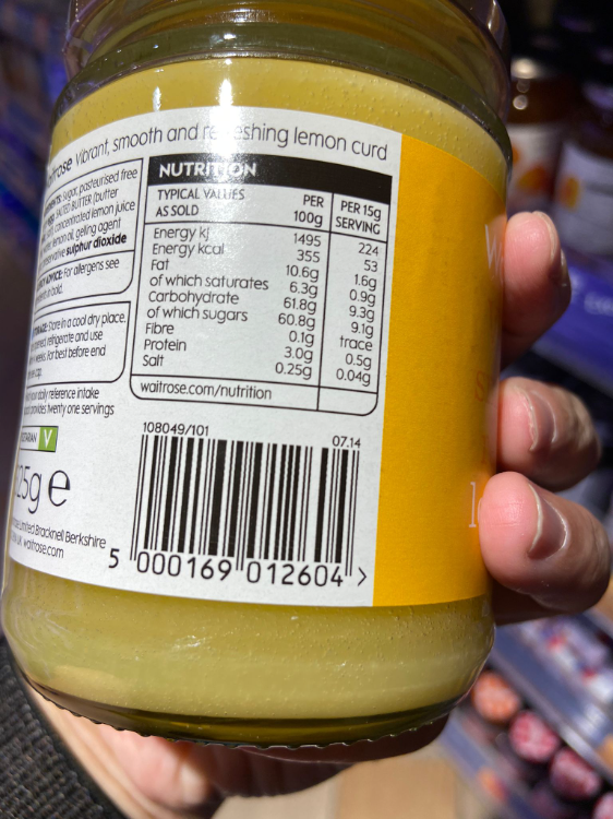 Waitrose Vibrant Smooth & Refreshing Lemon Curd - 1Source