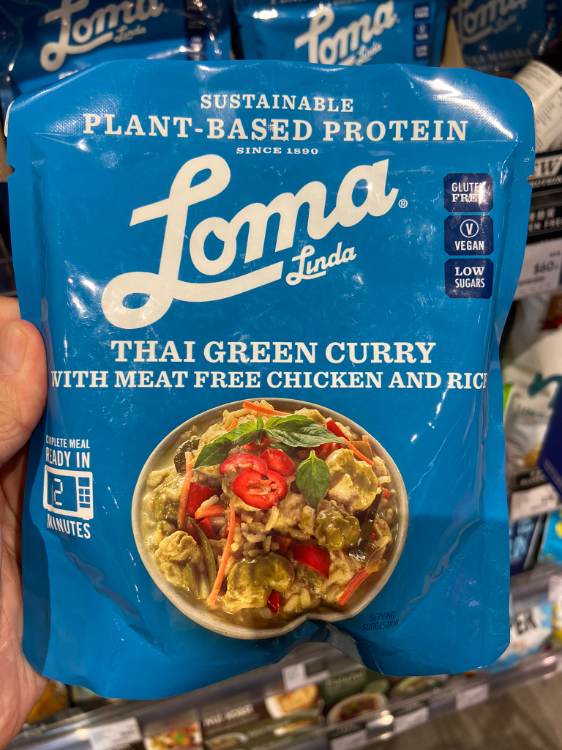 Loma Linda Thai Green Curry With Meat Free Chicken And Rice - 1Source