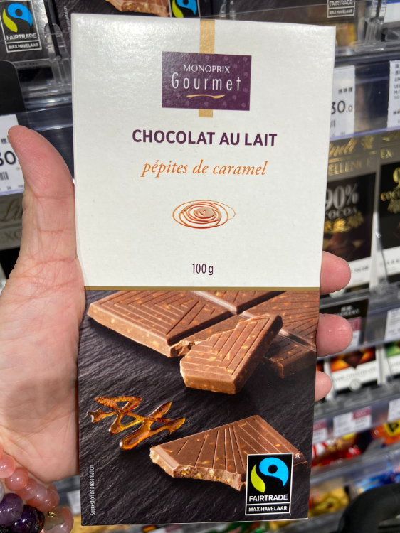 Monoprix Gourmet Chocolat Au Lait Pepites De Caramel - 1Source
