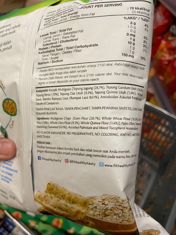 Fitchips Delicious Multigrain Chips Seaweed - 1Source