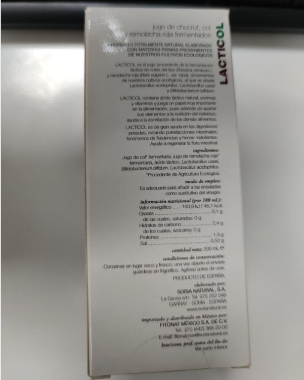 Soria Natural Lacticol 森力亞 有機發酵甘藍甜菜汁 - 1Source