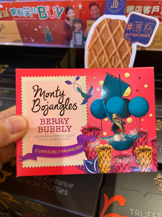 Monty Bojangles Berry Bubbly Raspberry & Popping Candy Cocoa Dusted ...