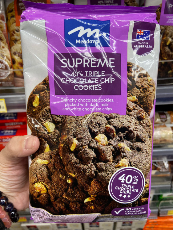 Meadows Supreme 40% Triple Chocolate Chip Cookies - 1Source