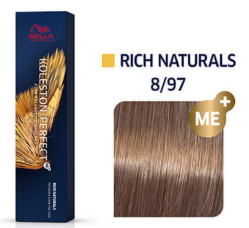 Wella Koleston Perfect 8/97 Light Blonde/Cendre Brown Permanent Rich ...