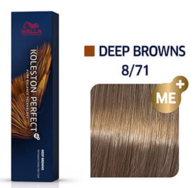 Wella Koleston Perfect 8/71 Light Blonde/Brown Ash Permanent Deep ...