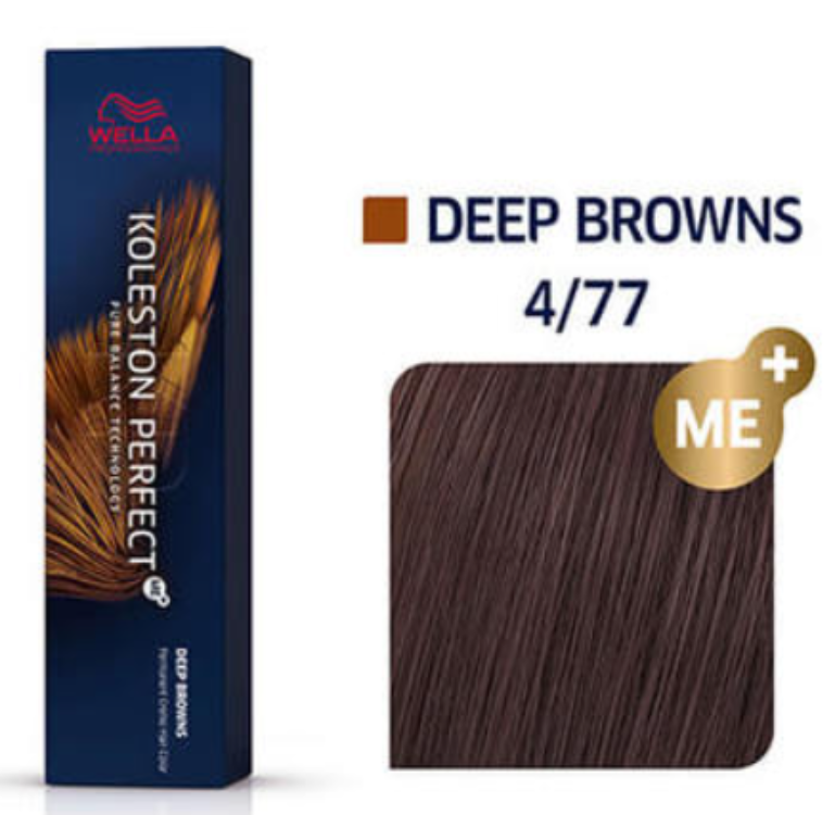 Wella Koleston Perfect 4/77 Medium Brown/Brown Brown Permanent Deep ...