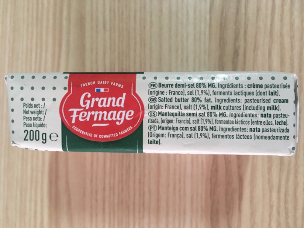 Grand Fermage Beurre Demi-Sel Salted French Butter - 1Source