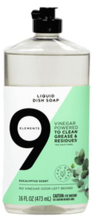 9 Elements Liquid Dish Soap Eucalyptus Scent - 1Source