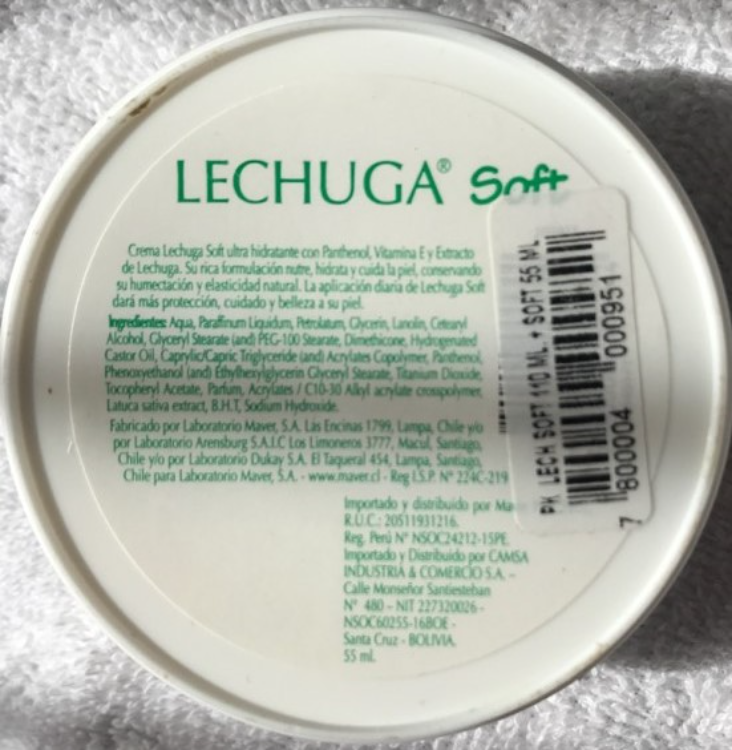 Lechuga Soft Crema Con Pantenol Y Vitamina E - 1Source