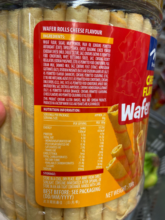 Meadows Cheese Flavour Wafer Rolls - 1Source