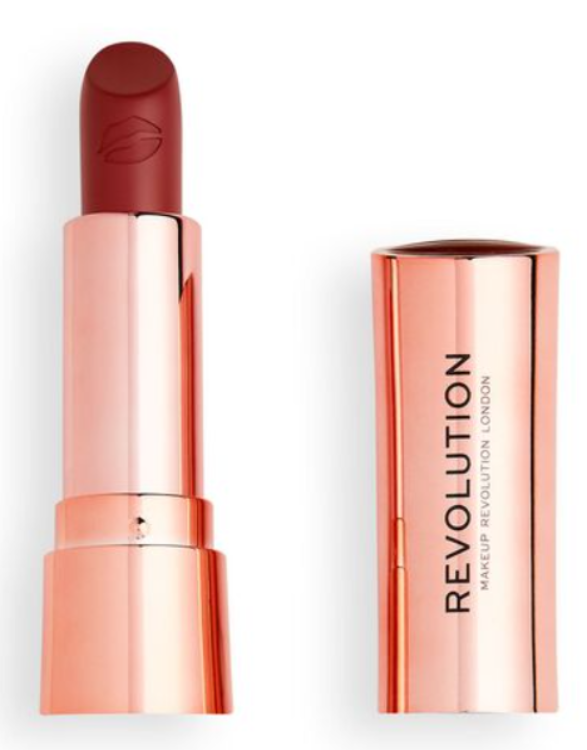 Revolution Satin Kiss Lipstick Rosé Muted Red - 1Source