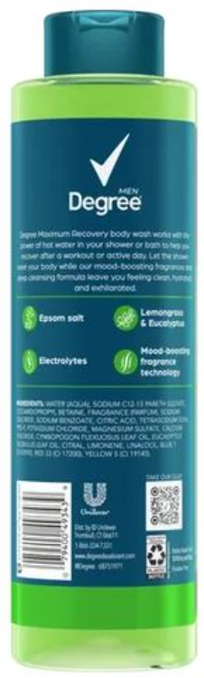 Degree Men Maximum Recovery Active Recharge Lemongrass & Eucalyptus ...