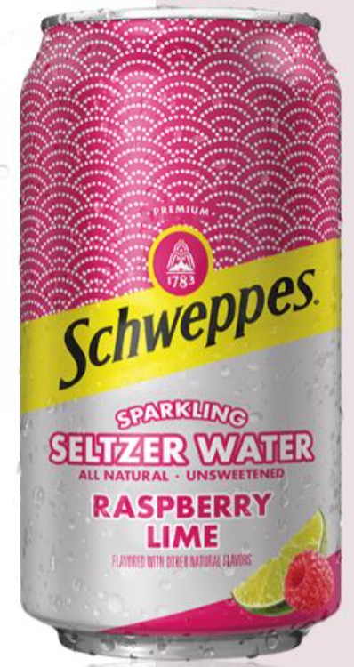 Schweppes Sparkling Seltzer Water Raspberry Lime - 1Source