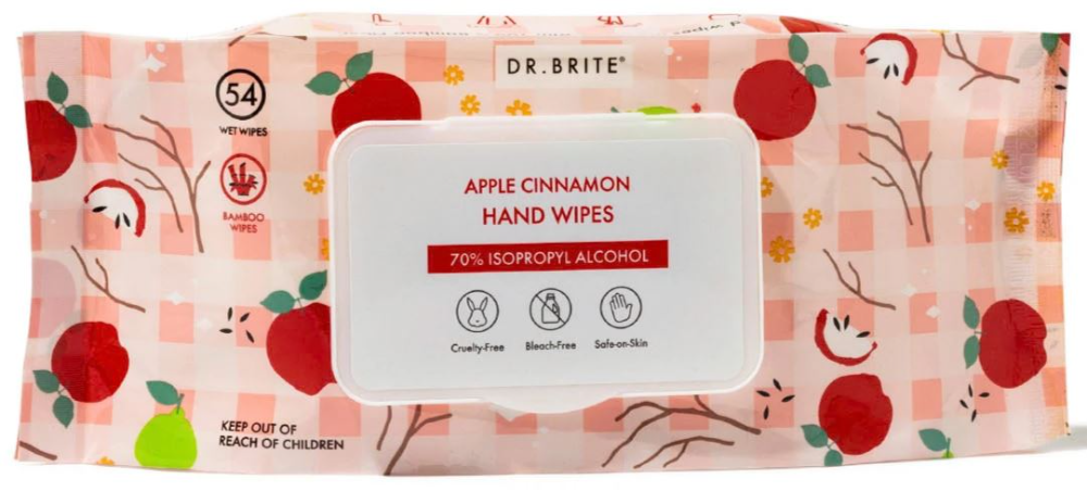 Dr Brite Apple Cinnamon Hand Wipes 70% Isopropyl Alcohol - 1Source