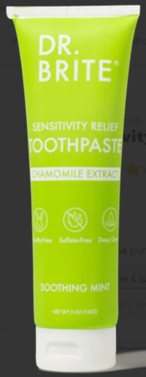 Dr Brite Sensitivity Relief Toothpaste Chamomile Extract Soothing Mint ...