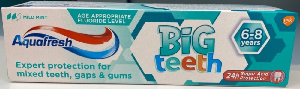 Aquafresh Big Teeth Toothpaste 6-8 Years Mild Mint - 1Source