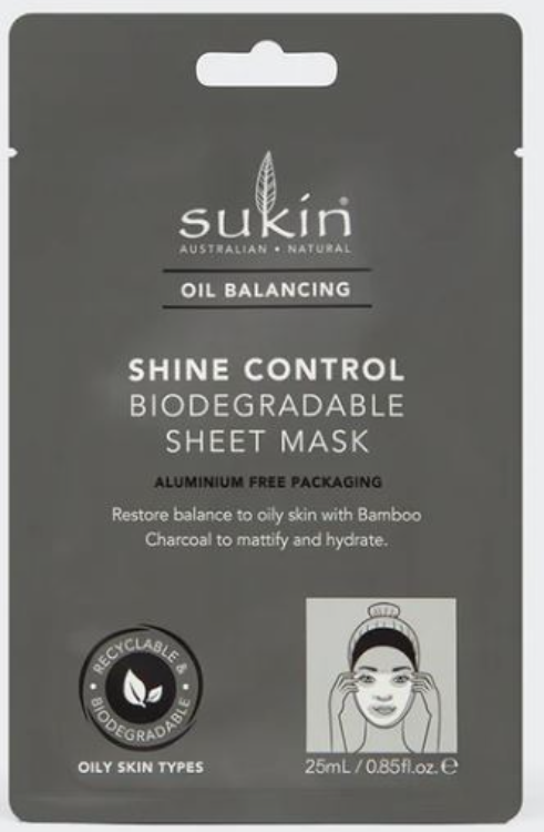 Sukin Oil Balancing Shine Control Biodegradable Sheet Mask - 1Source