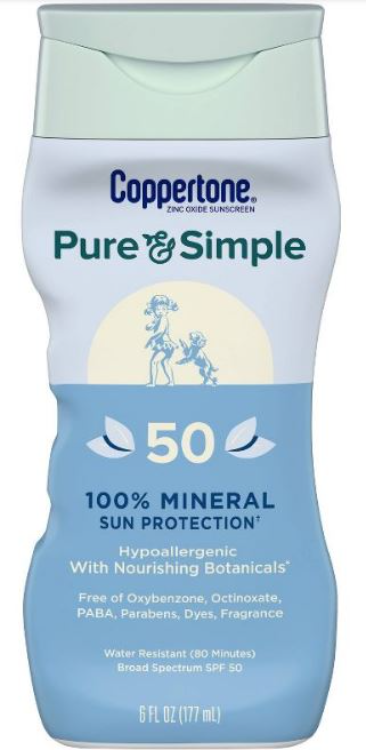 Coppertone Pure & Simple 100% Mineral Sun Protection Spf 50 - 1Source