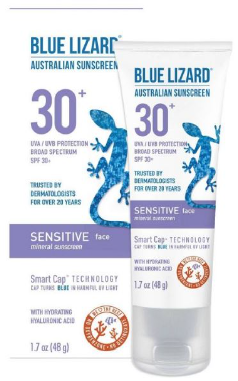 Blue Lizard Australian Sunscreen Sensitive Face Mineral Sunscreen Spf ...