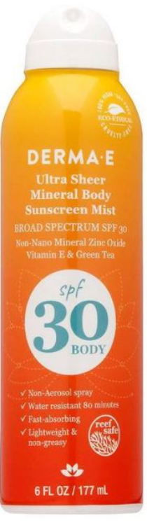 Derma E Ultra Sheer Mineral Body Sunscreen Mist Spf 30 - 1Source