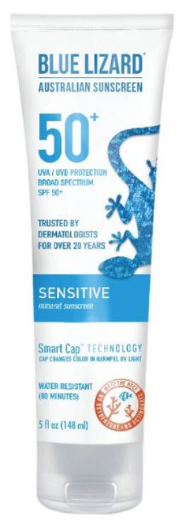 Blue Lizard Australian Sunscreen Sensitive Mineral Sunscreen Spf 50 ...