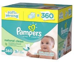 Pampers Natural Clean Wipes Unscented, 360 Count 5 Pack - 1Source
