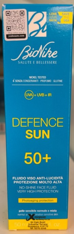 Bionike Defence Sun SPF 50+ No Shine Face Fluid - 1Source