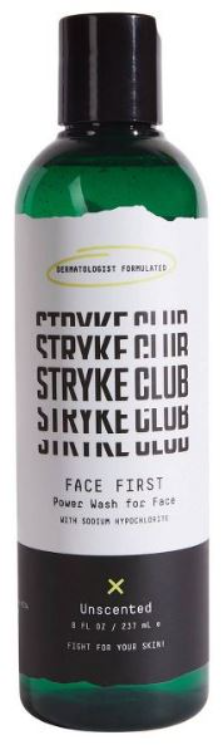 Stryke Club Face First Power Wash For Face With Sodium Hypochlorite ...
