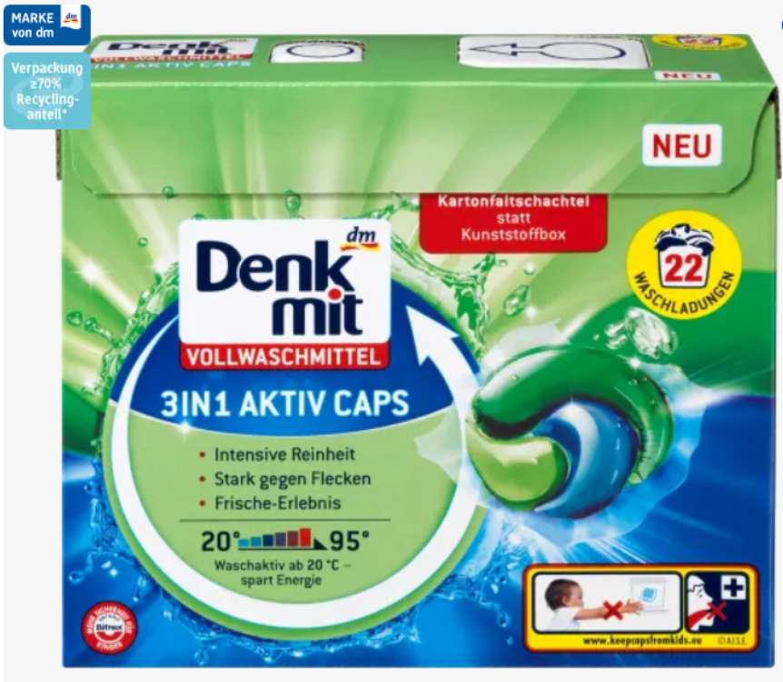 Denkmit Vollwaschmittel 3 In1 Aktiv Caps - 1Source
