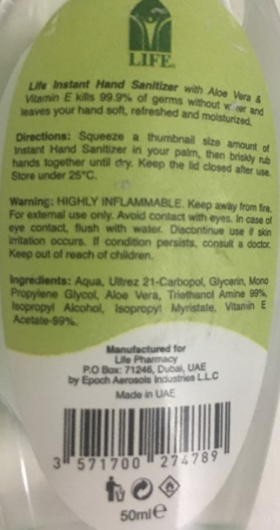 Life Instant Hand Sanitizer Moisturizing Gel - 1Source