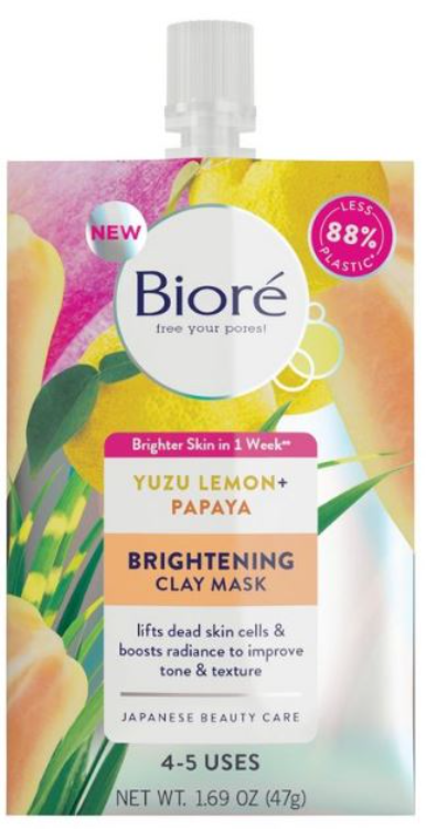Biore Yuzu Lemon + Papaya Brightening Clay Mask - 1Source