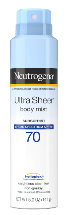 Neutrogena Ultra Sheer Body Mist Sunscreen Spray SPF 70 - 1Source