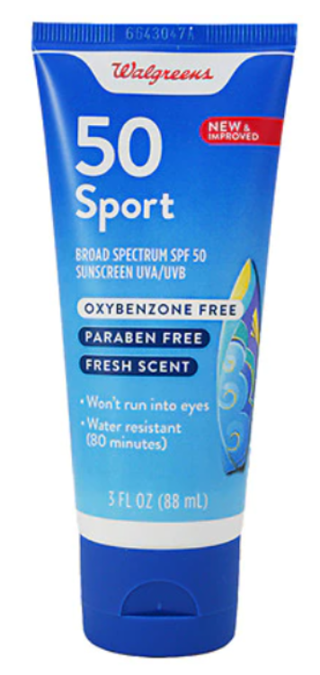 Walgreens Sport Sunscreen SPF 50 - 1Source