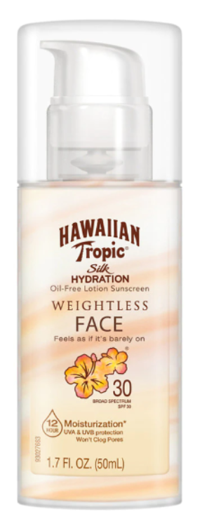 Hawaiian Tropic Silk Hydration Weightless Face Sunscreen SPF 30 - 1Source