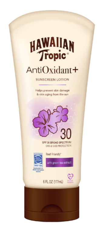 Hawaiian Tropic Antioxidant Plus Sunscreen Lotion SPF 30 With Green Tea ...