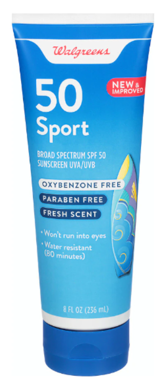 Walgreens Sport Sunscreen Lotion SPF50 - 1Source
