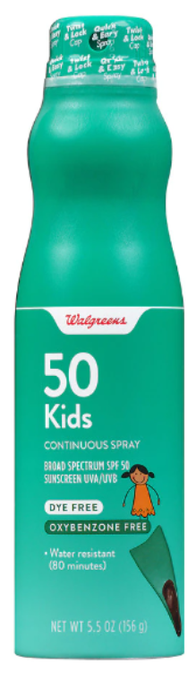 Walgreens Kids Sunscreen Continuous Spray SPF 50 - 1Source