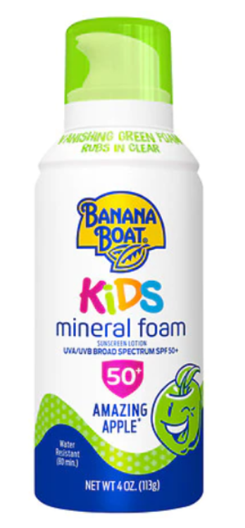 Banana Boat Kids Mineral Foam Amazing Apple Sunscreen Lotion SPF 50 ...