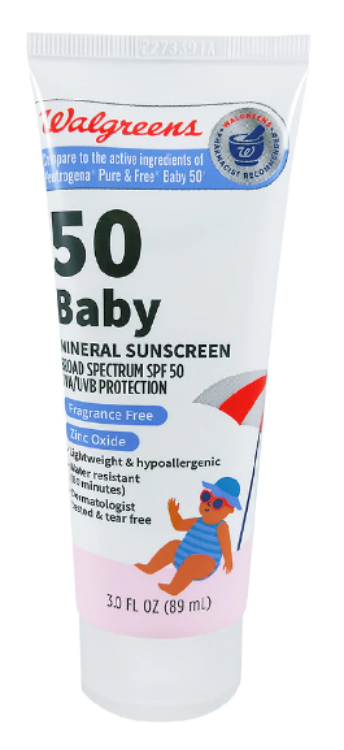 Walgreens Baby Mineral Sunscreen SPF 50 - 1Source