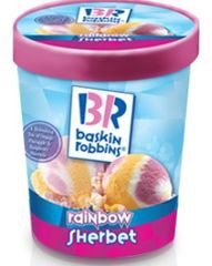 Baskin Robbin'S Rainbow Sherbet Quart - 1Source