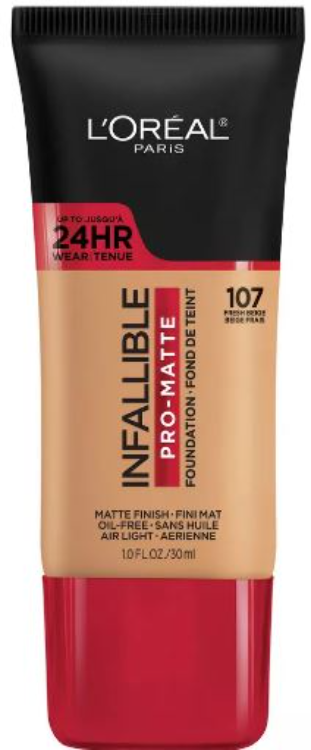 L'Oreal Paris Infallible Pro Matte Foundation Color 107 Fresh Beige ...