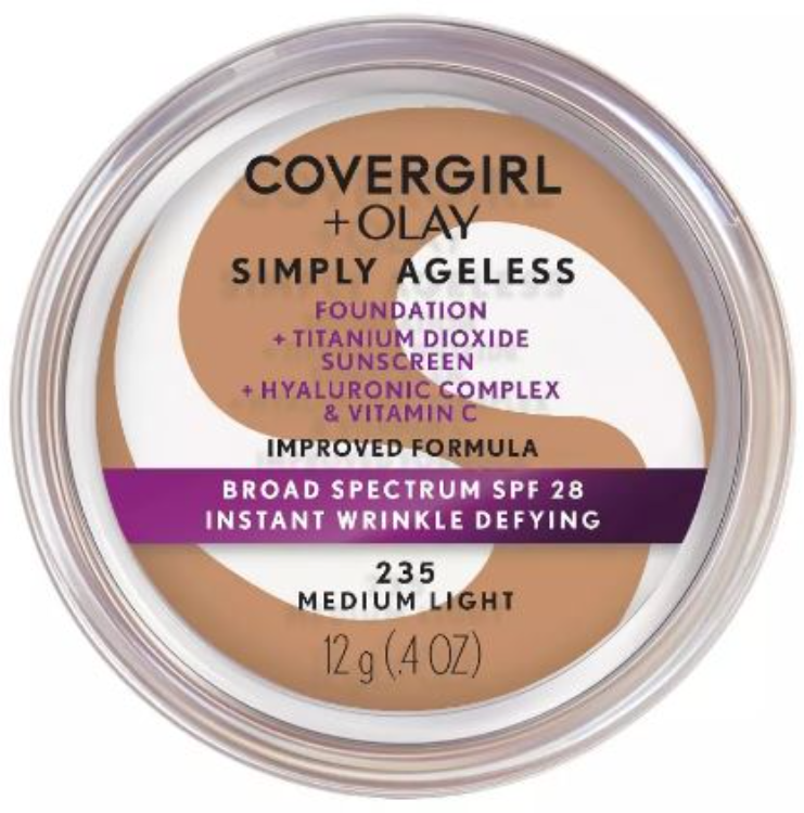 COVERGIRL + Olay Simply Ageless Foundation Spf 28 Color 235 Medium ...