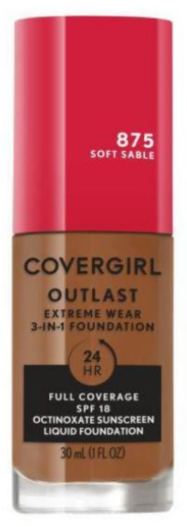 COVERGIRL Outlast Extreme Wear 3 In 1 Foundation SPF 18 Color 875 Soft ...