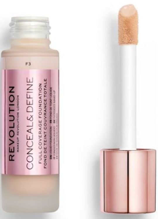 Makeup Revolution Conceal And Define Full Coverage Foundation Color F3 ...